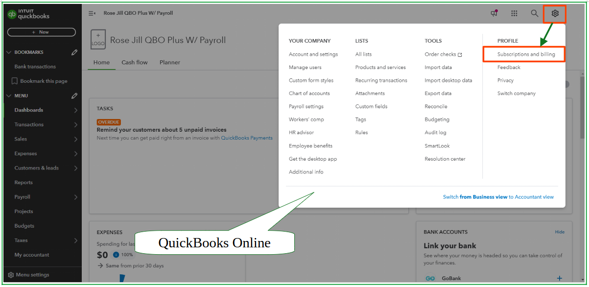 How is quickbooks solopreneur category mapping to chart of accounts set up?