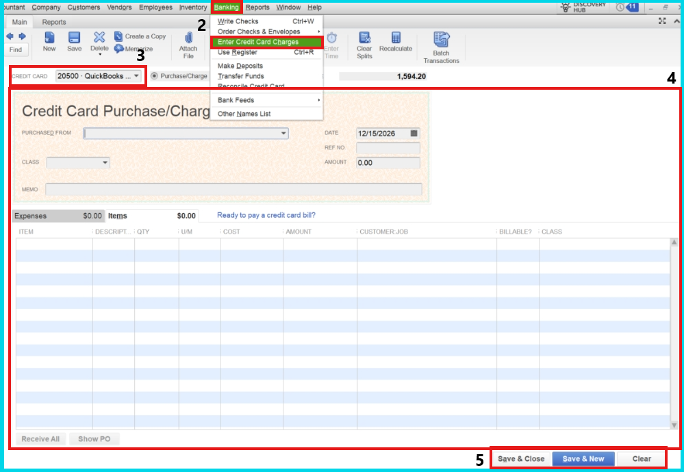 how to move banking transactions to the credit card register?