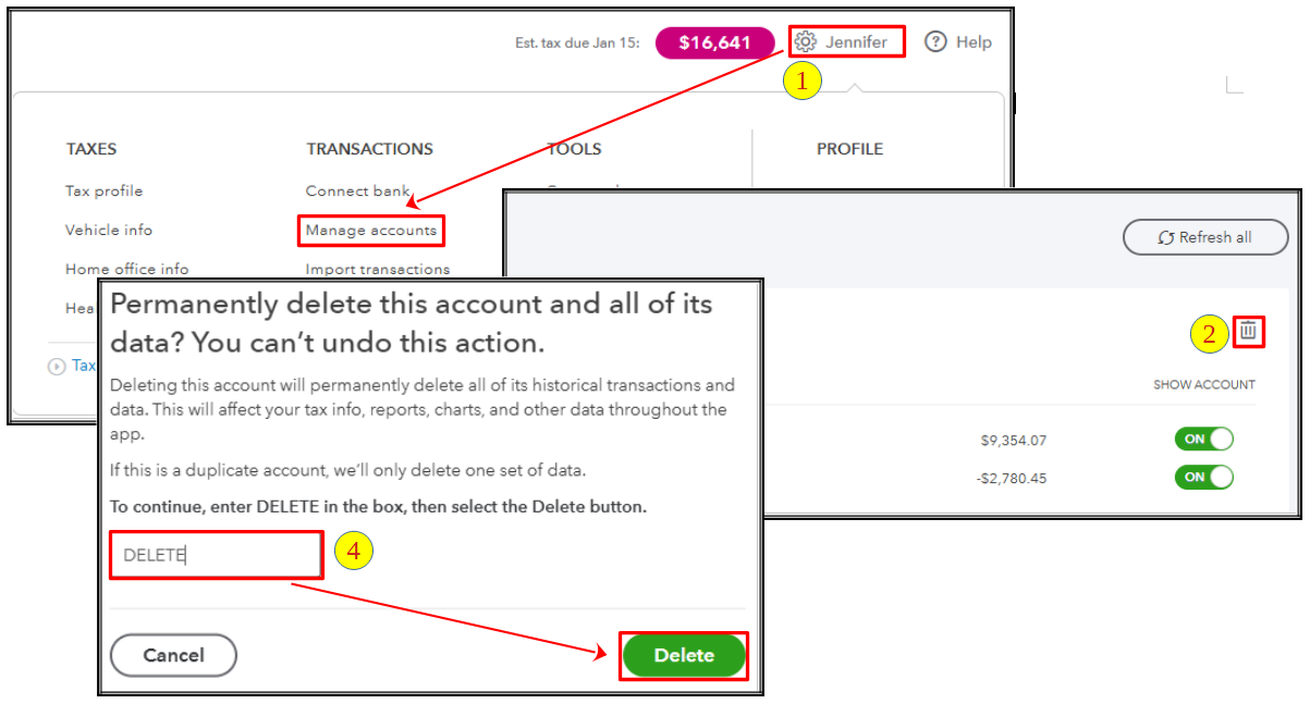 Solved: Deleting transactions