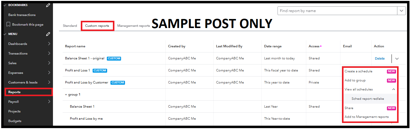 Scheduled Reports: How to modify