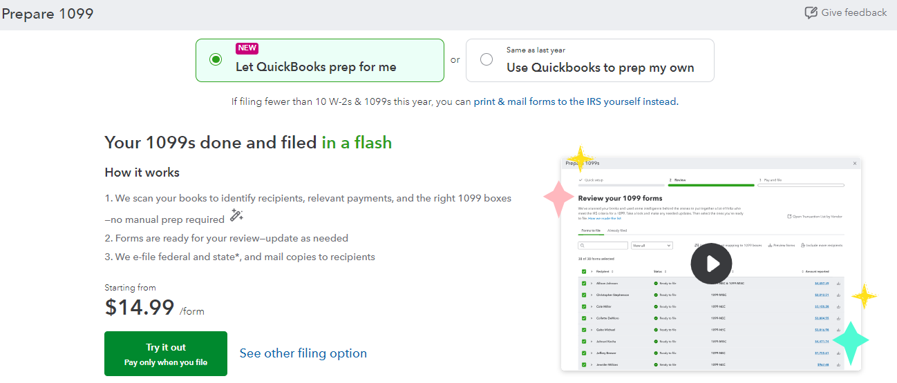 Solved: Does Quickbooks mail recipient's their 1099 copy or do I?