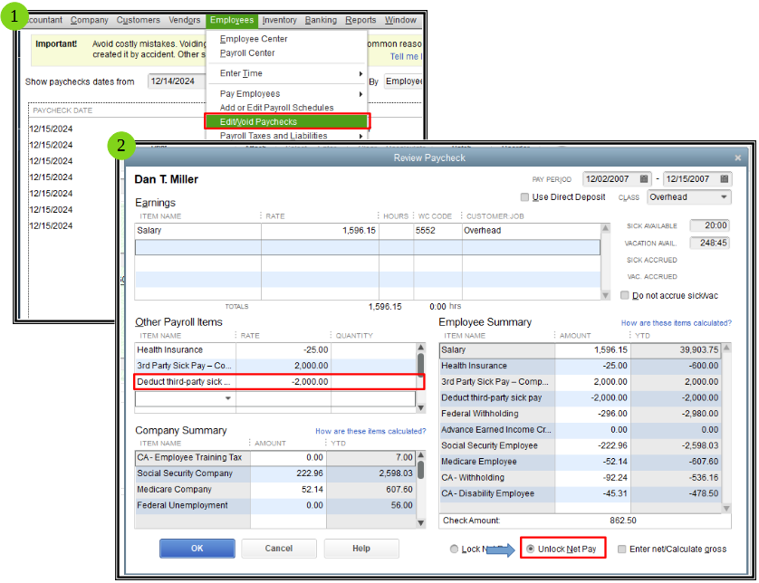 Third Party Sick Pay on W-2/W-3