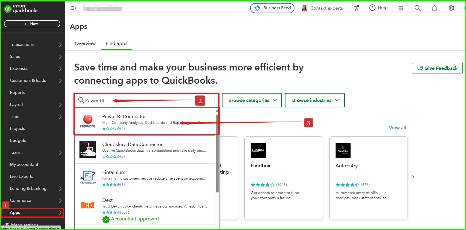 Quickbooks Online Connector for Power BI