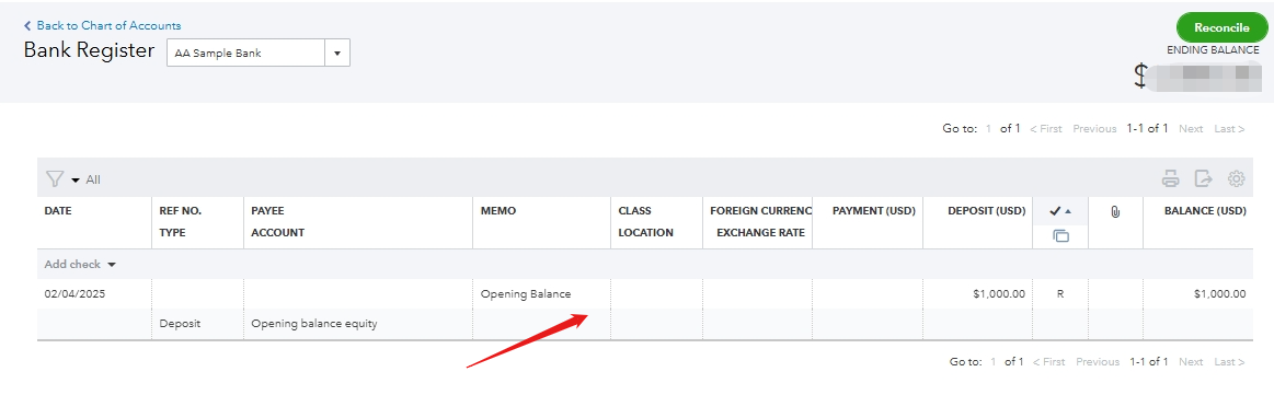 How to manage Opening Balance