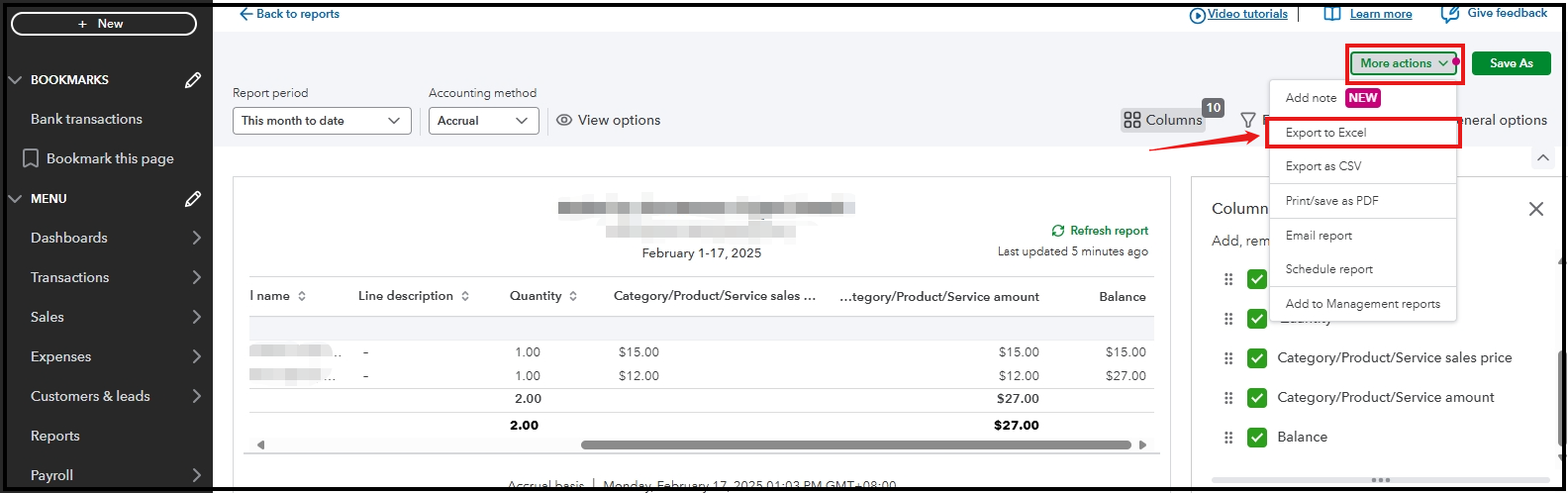 Solved: Reports/Report Customer Payments By Product/Service Category ...