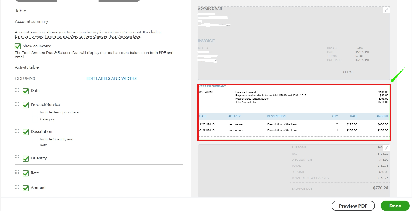 Solved: How to show on current invoice the previous unpaid invoices or ...