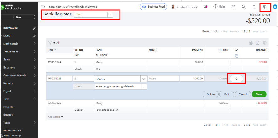 uncleared checks that really did clear