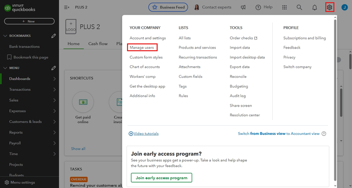 Quickbooks account setup issue?