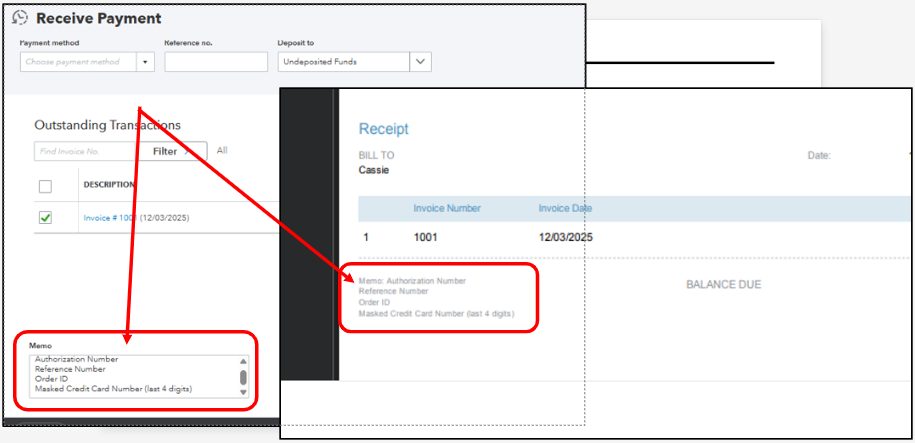 How to Include Authorization & Reference Numbers on QBO Payment Receipts?