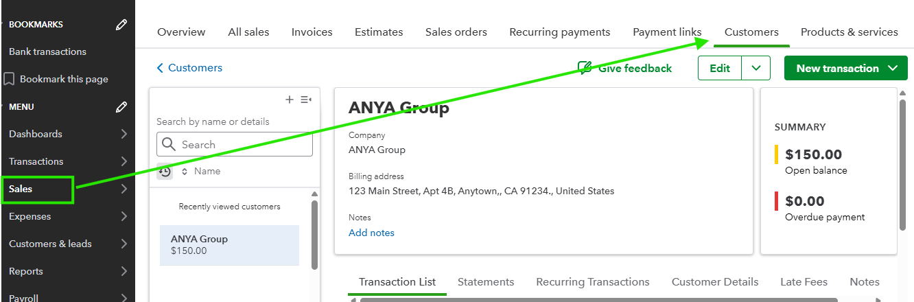 Quickbooks online does not print the full address in the bill to field