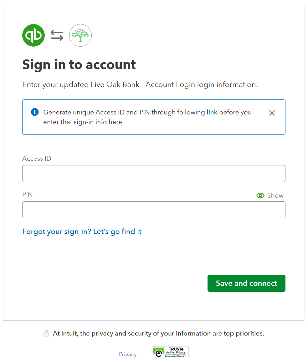A while back LiveOak bank changed their login, ever since i can't ...