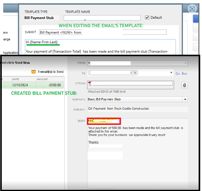 Solved: Bill Payment Stub Email