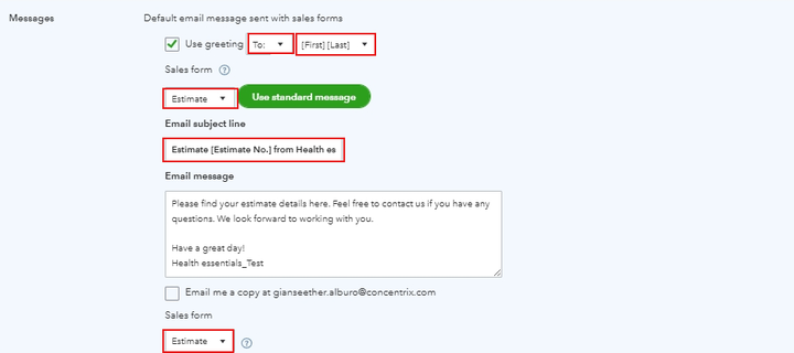 Why does the email body say "Invoice 1234, View Invoice" when I am ...