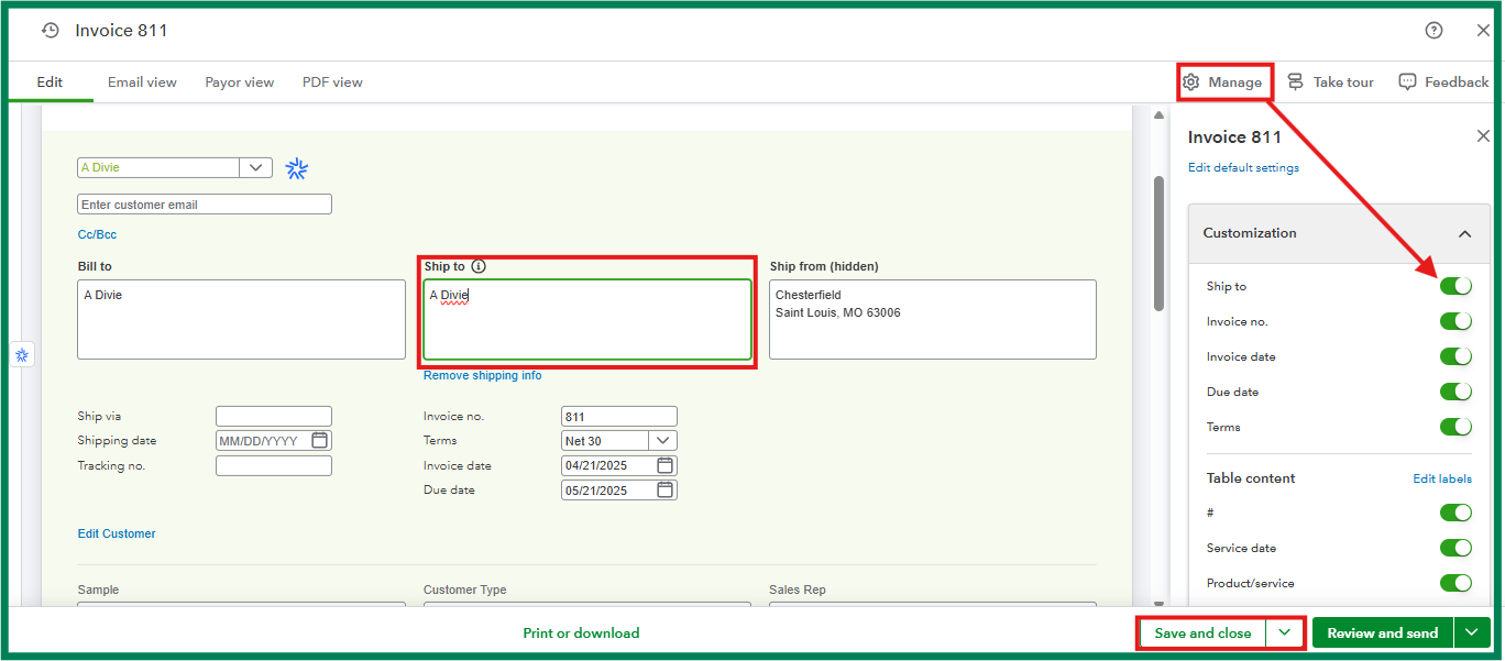 Solved: packing slip leaving off ship to address. Where can I adjust?