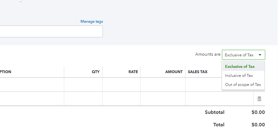 Using the quickbooks app how do I add tax?When I see the invoice I ...