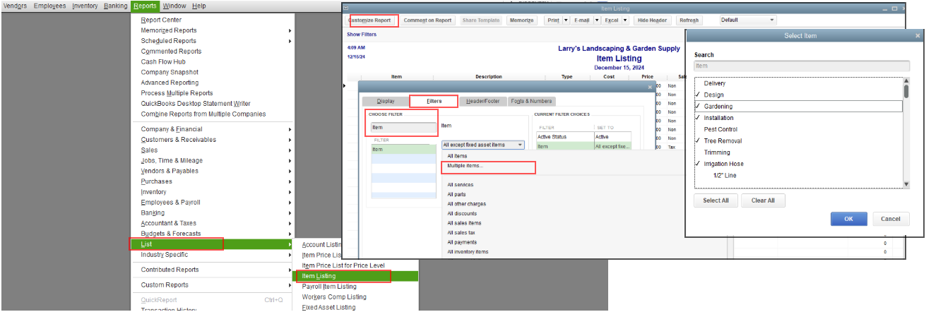 Re: Item List | QuickBooks Community