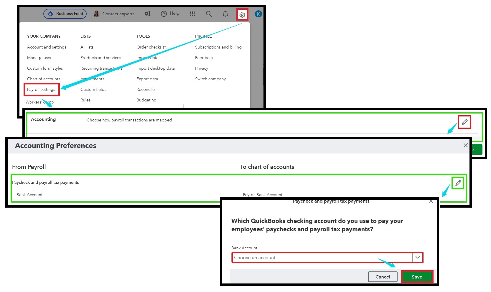 I have several checks posted to the wrond account, how do I corect this?
