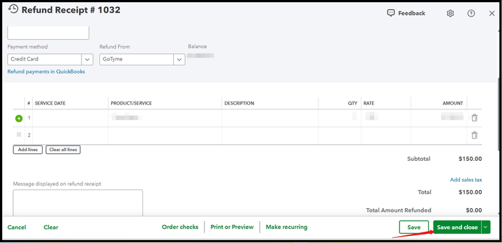 Solved: How to record a refund on my credit card