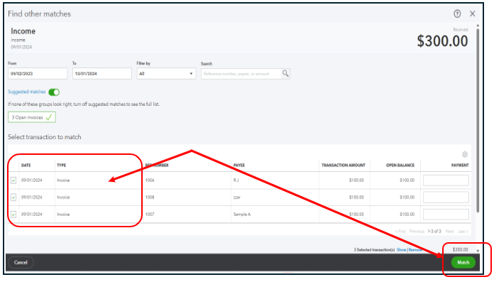 How do I match QB Payments deposits that involve more than one ...