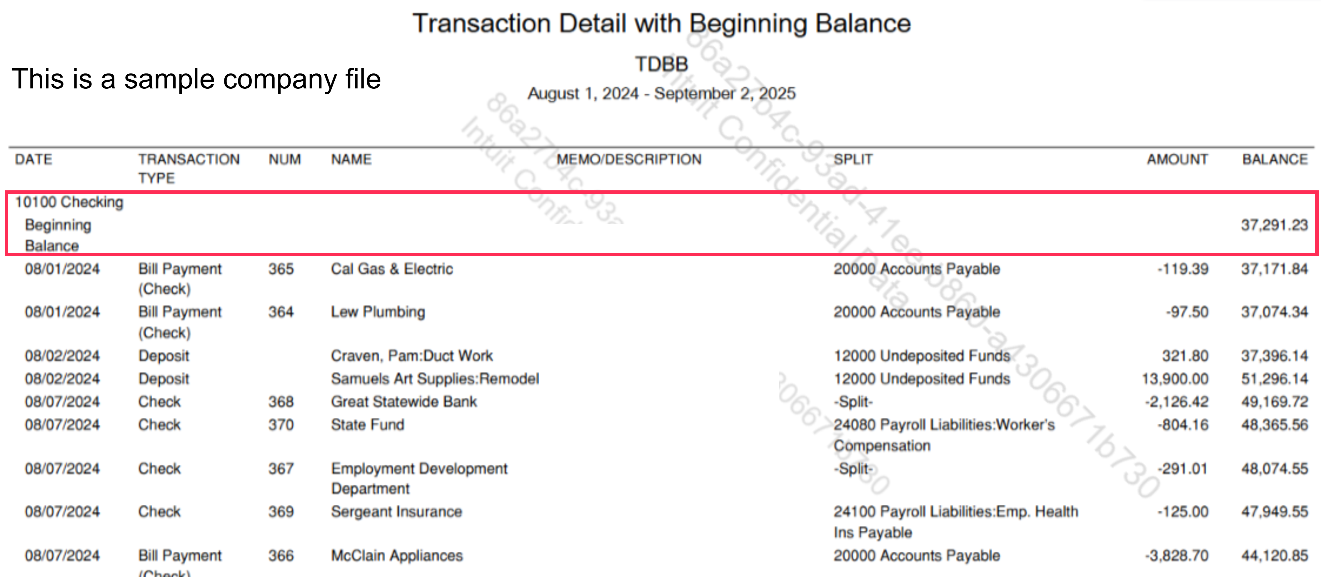 Transaction by account | QuickBooks Community