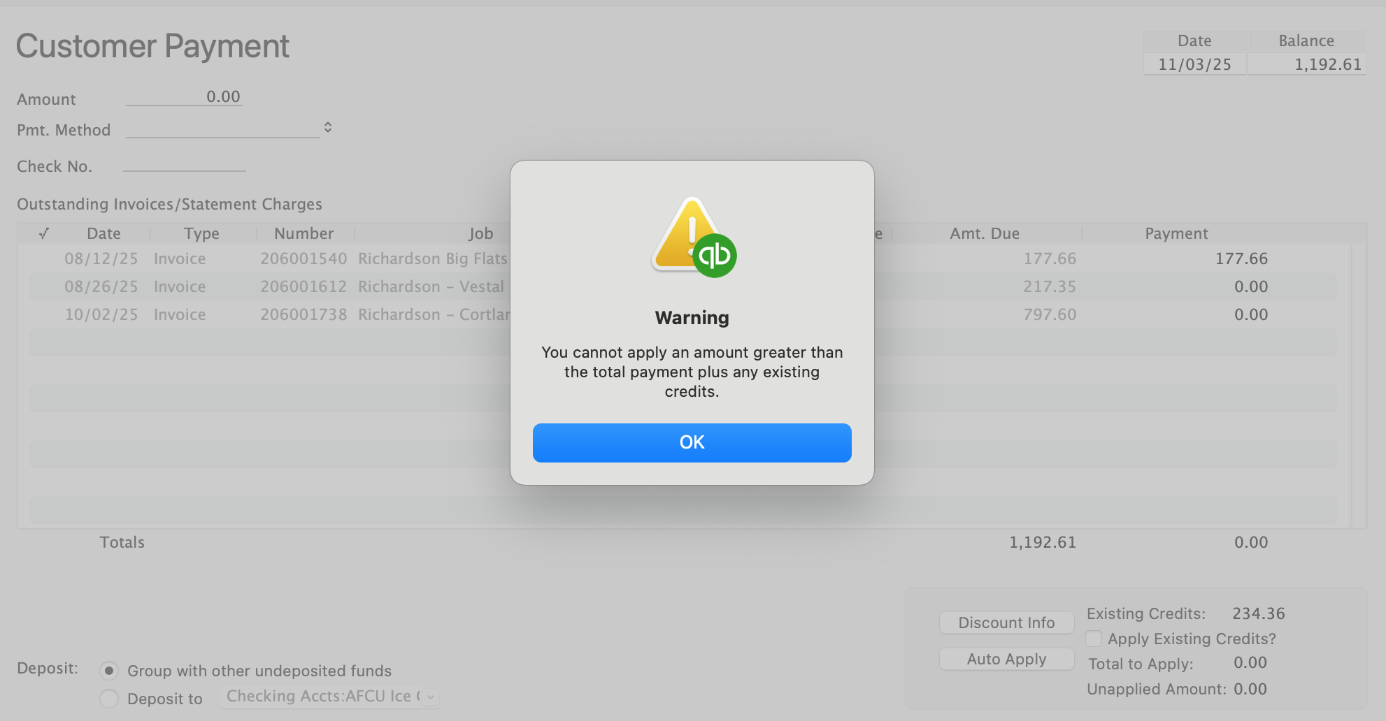 Apply credits is not working once again. | QuickBooks Community