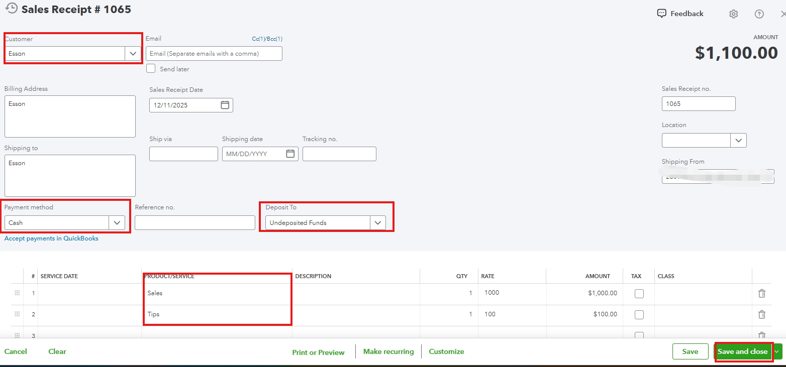 Solved: How to record and pay tips paid out daily at restaurant ...