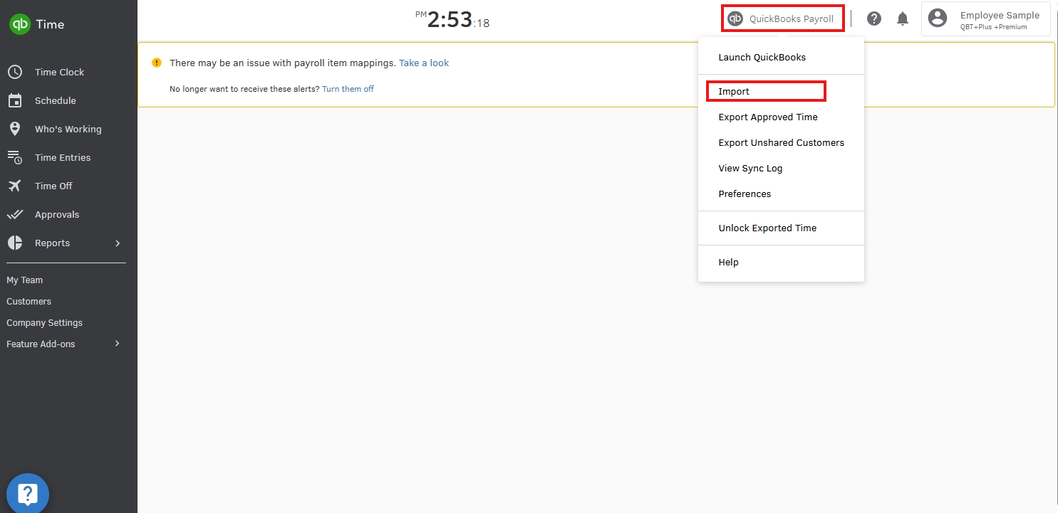 Re: Can I change the Alerts (Email) for a manager in Quickbooks Time ...