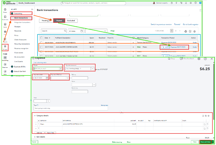 how to modify a downloded auto add bank transaction? | QuickBooks Community