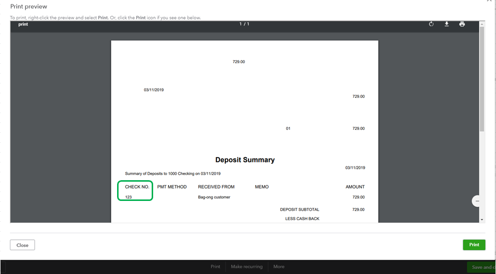 How do I get the reference numbers (check numbers) to show up on the ...