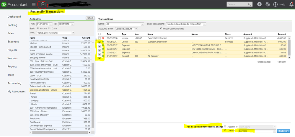 Solved: Using QBO Plus, if you turn on class tracking, is it possible to add classes to ...