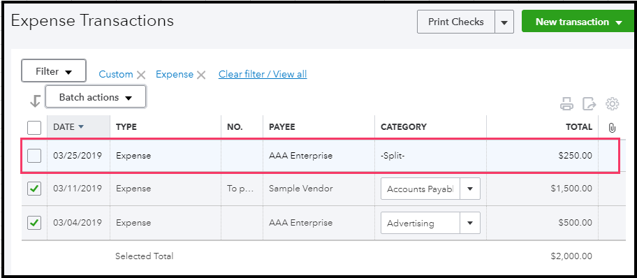 Solved: How do I select all transactions at once from the list under Reclassify Transactions?