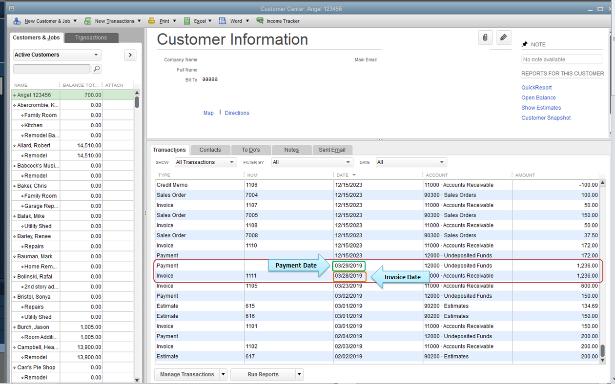 Solved: Transaction List by Customer Report