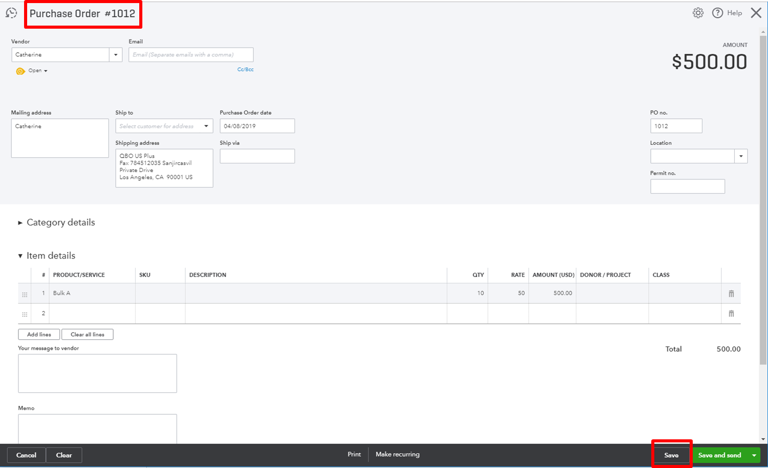 Solved: Purchase order and bill