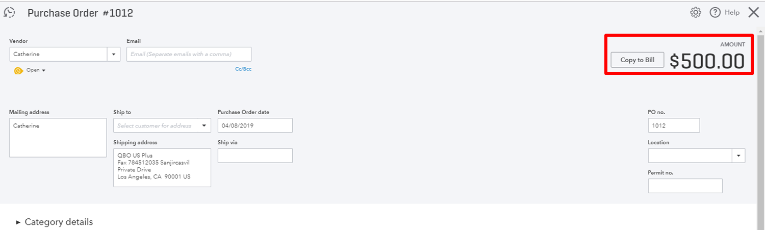 Solved: Purchase order and bill