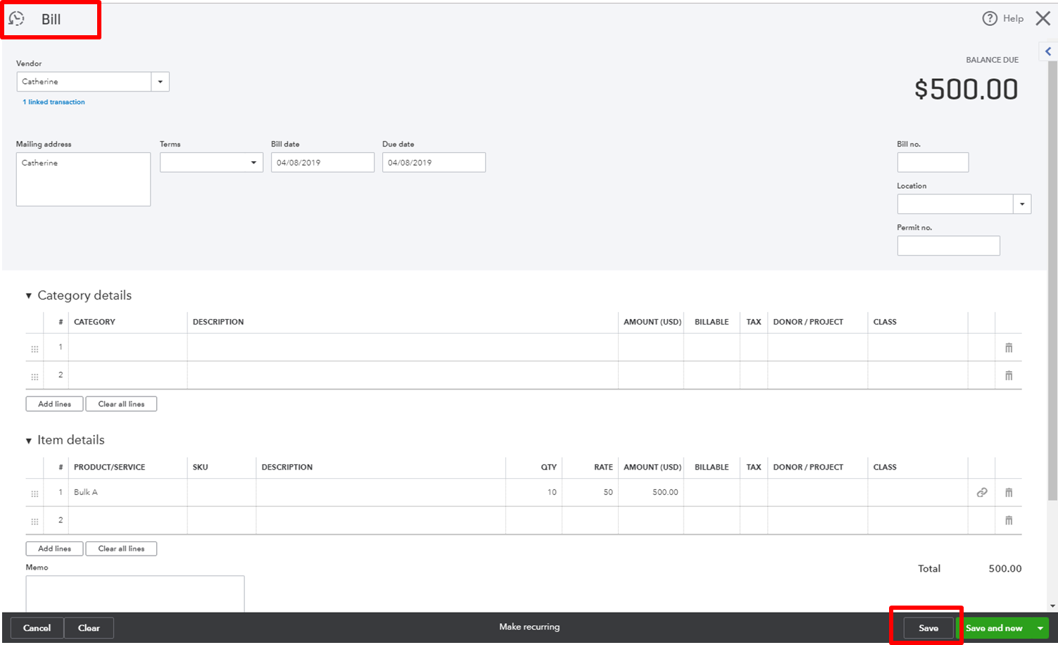 Solved: Purchase order and bill