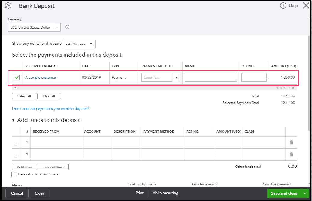 How do I correct the "Paid (Not deposited)" invoices? The invoices were ...