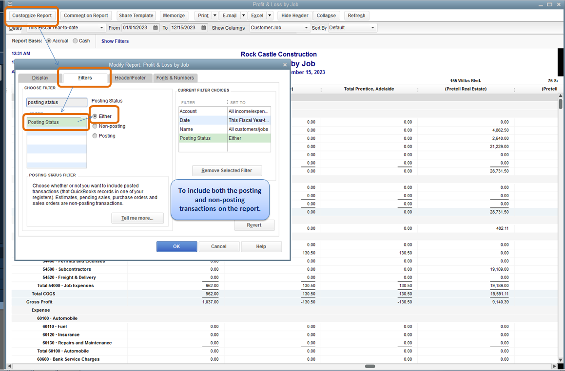 Solved: Profit and Loss by Job including PO?