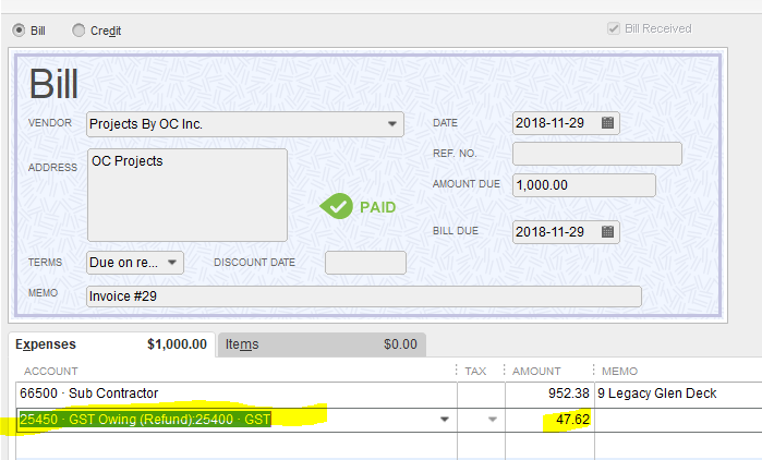 Sales Tax Adjustment