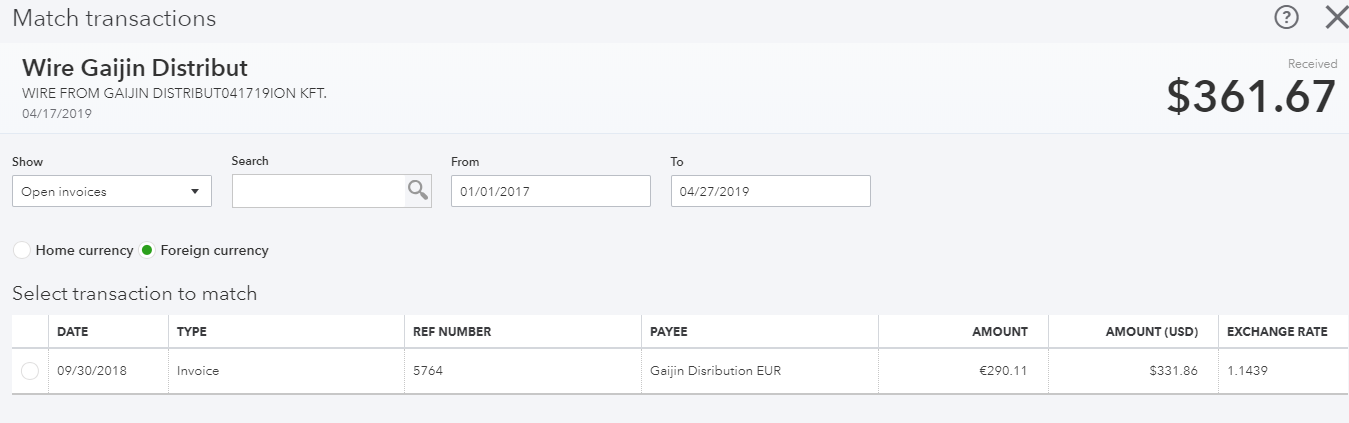 Solved: The "Matching Transactions" screen is missing some of my open ...