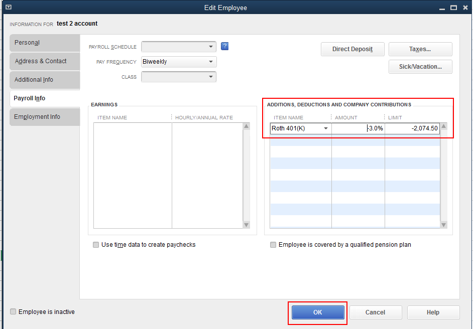 Solved: Roth 401k Payable To | QuickBooks Community
