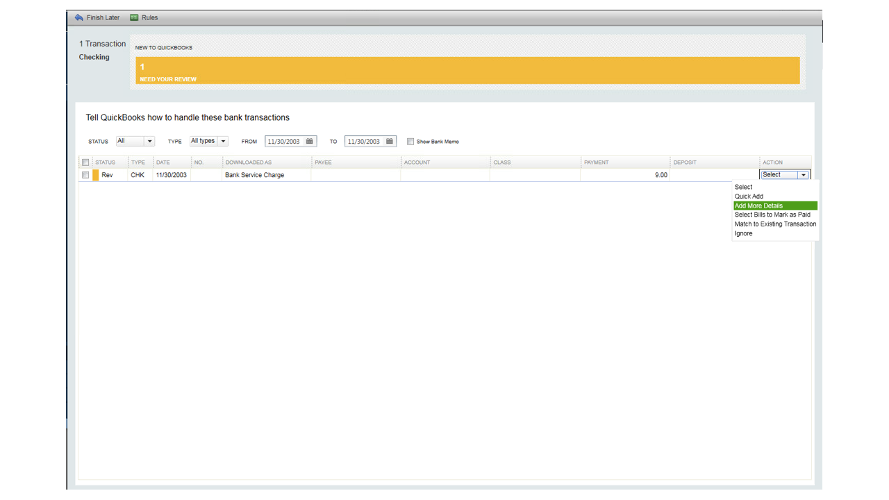 I want to change the Class on multiple transactions instead of plowing ...