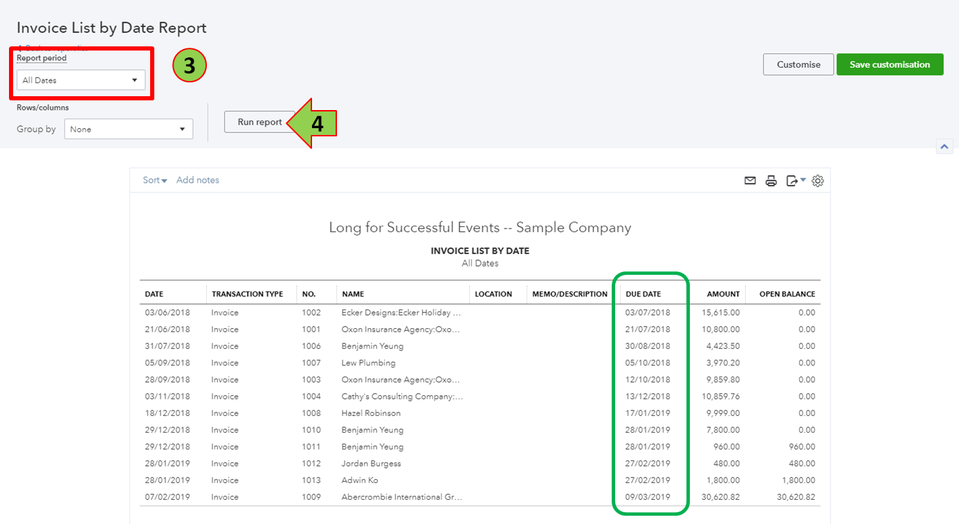 In the old desktop version of Quickbooks I could see the due date of an ...