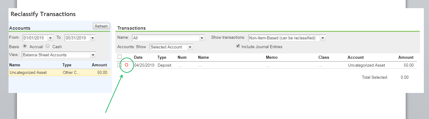 Solved: How do I select all transactions at once from the list under Reclassify Transactions?