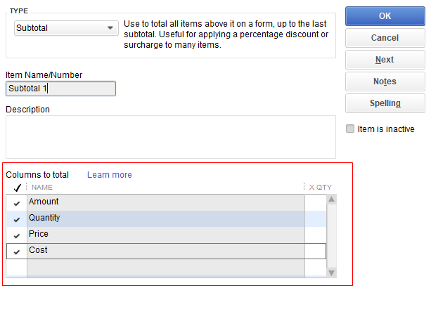 Subtotal i need help!! | QuickBooks Community