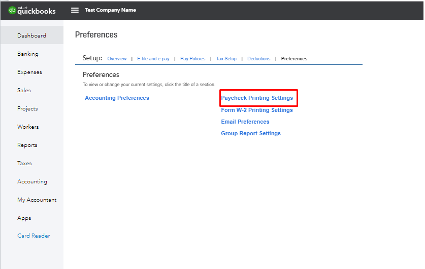 Can I print payroll checks through quickbooks online?