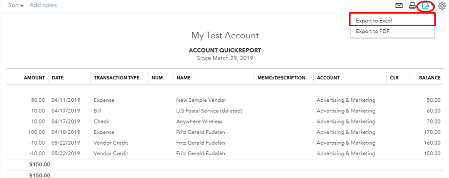 Solved: How to sort account quick report by the amount