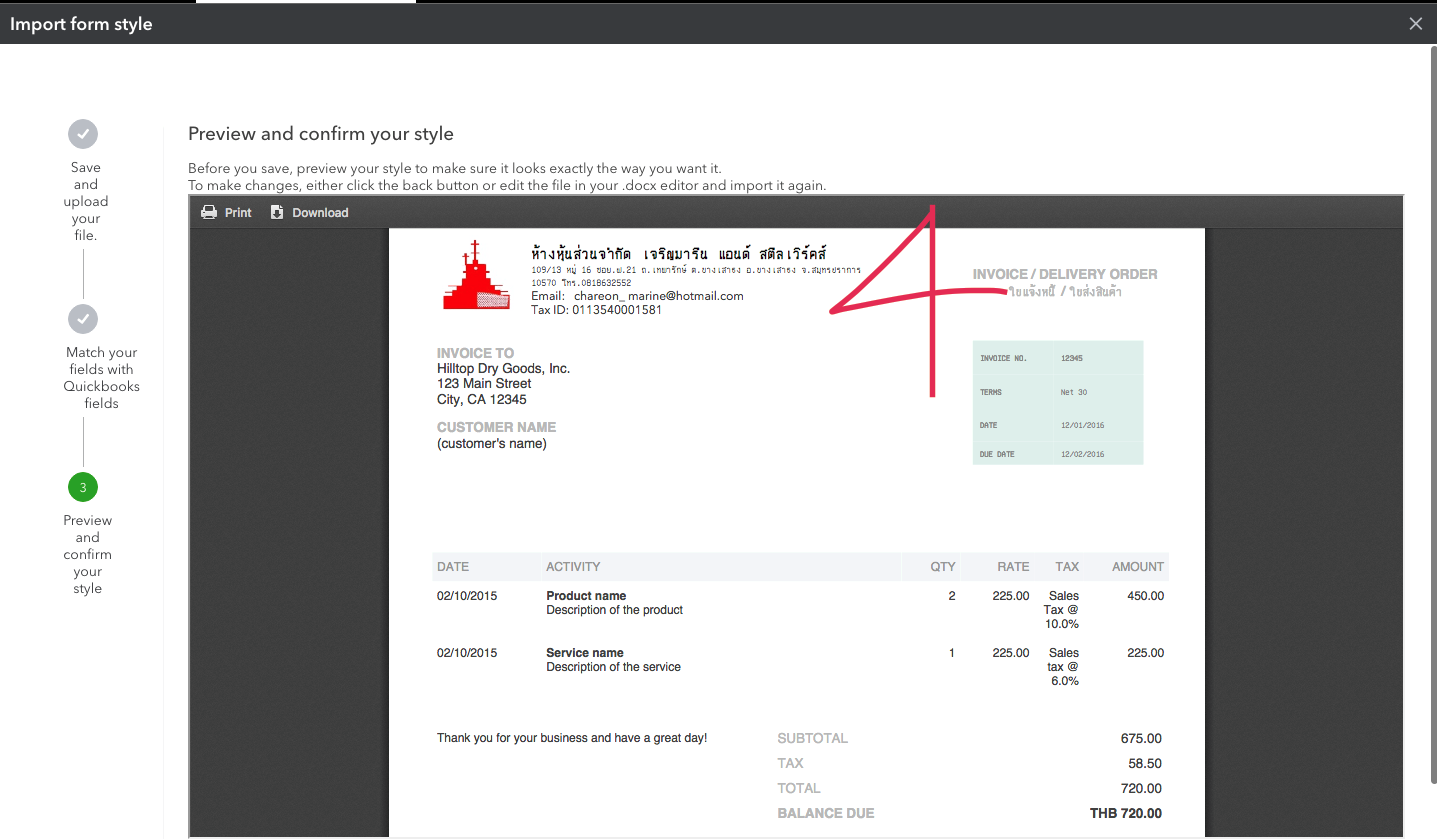 Solved: I add an estimate in the invoice when I choice previewed by ...