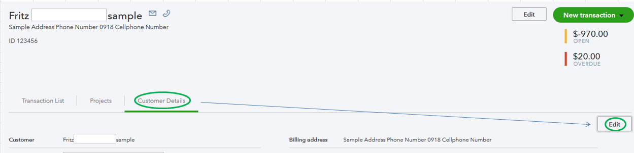 How do i put the customer phone number to is invoice