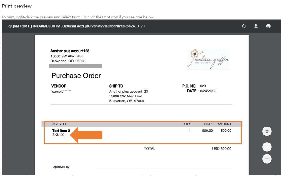 How do I enter a sku number on the purchase order? The block is NOT ...