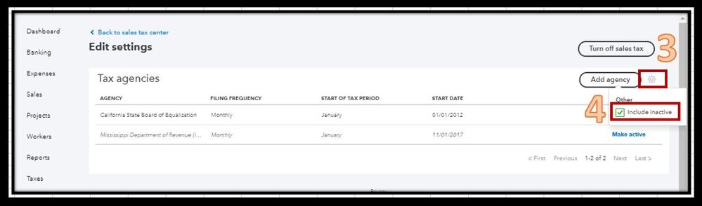 Solved: How do I activate a tax rate I unactivated?